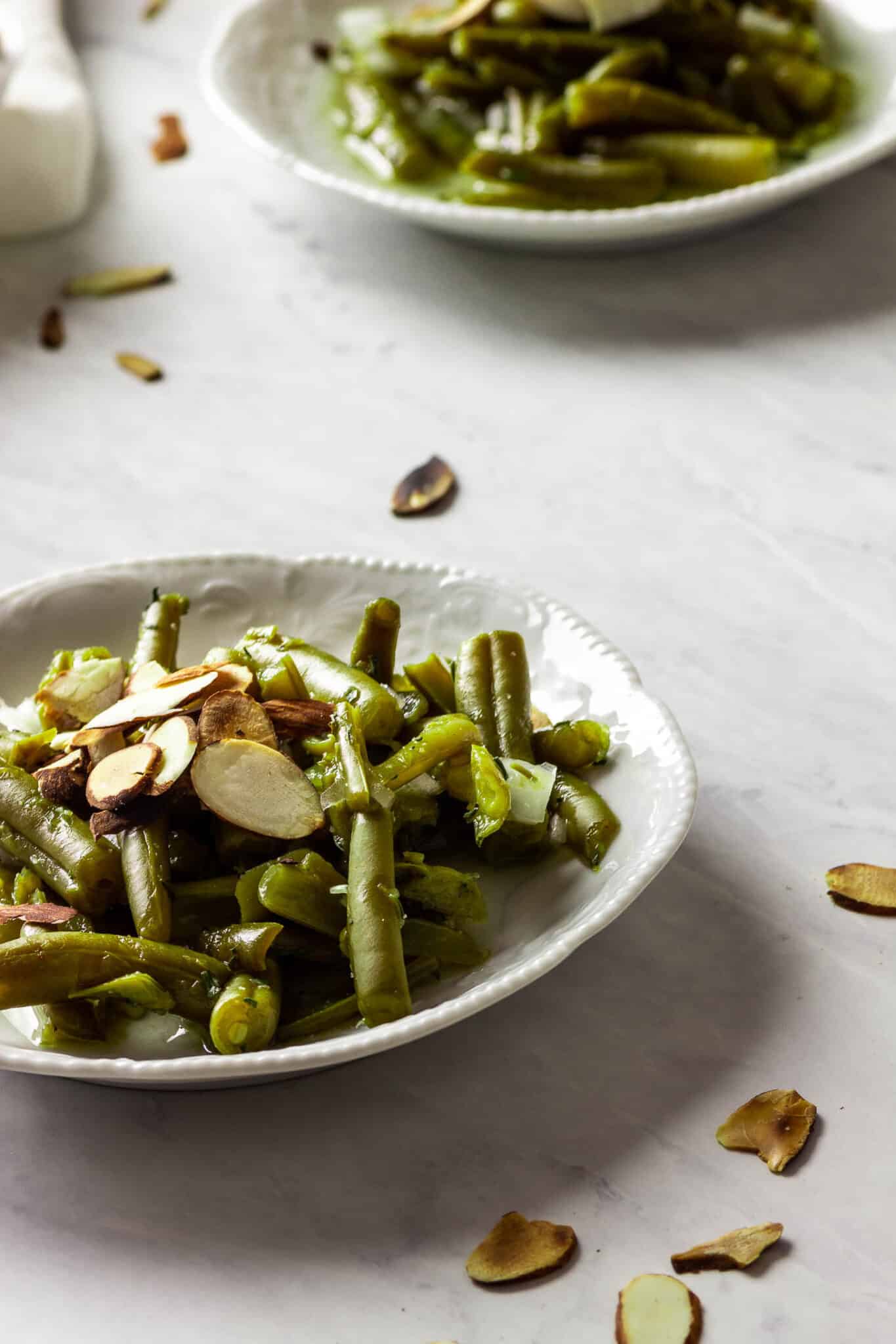 Vegan Green bean salad with oil-free vinegar dressing - Ve Eat Cook Bake