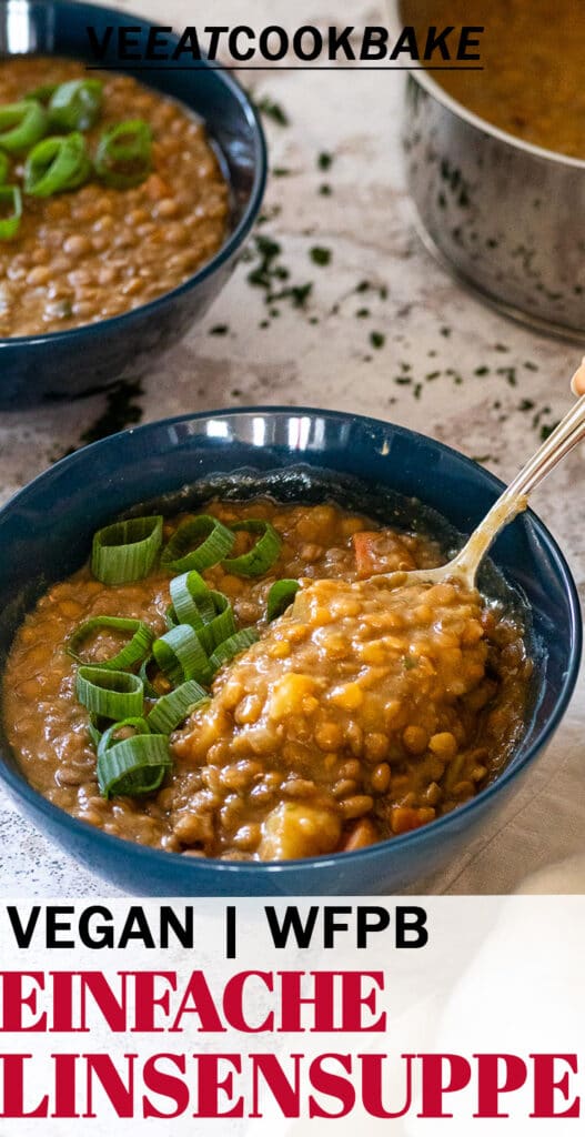 Vegane Gemüse-Linsensuppe Rezept | einfach und lecker