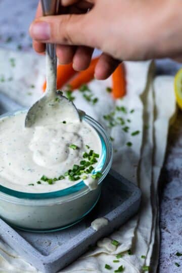 Healthy Vegan Ranch Dressing Recipe (oil free, no Mayo) - Ve Eat Cook Bake